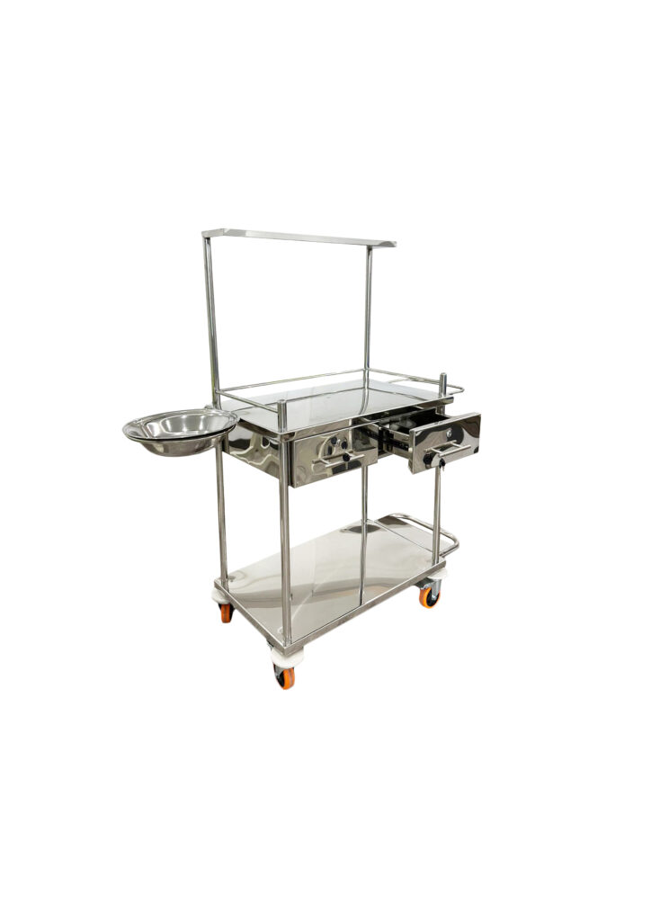 Stainless Steel Plaster Trolley with Dual Drawers - TRUST Medi