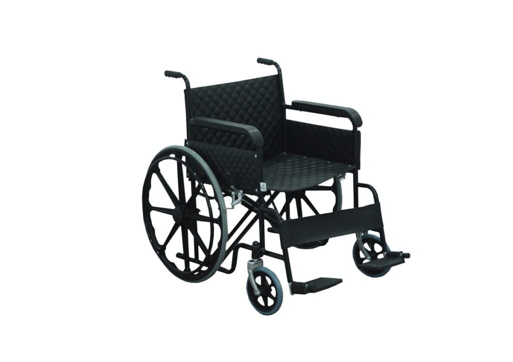 Stylish and Sturdy Wheelchair with Quilted Leather Design - TRUST Medi